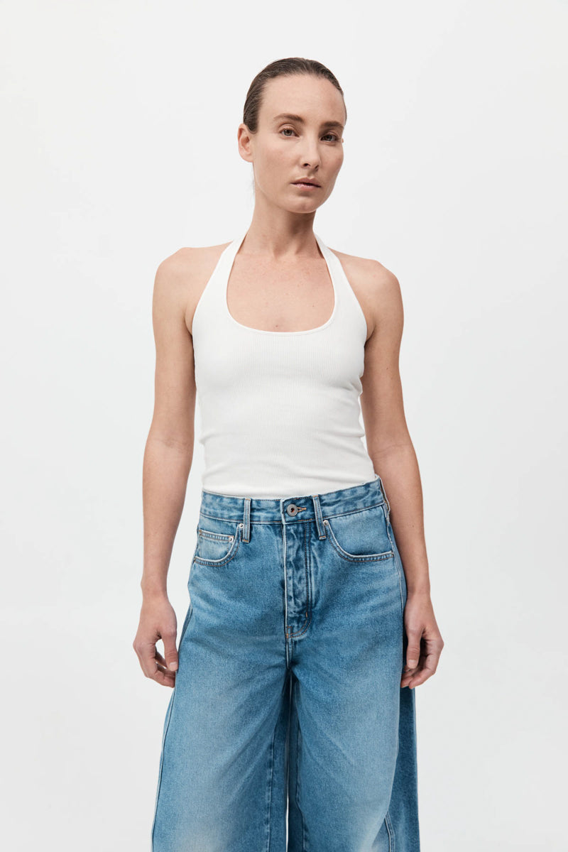 St. Agni | Rib Halter Top - White