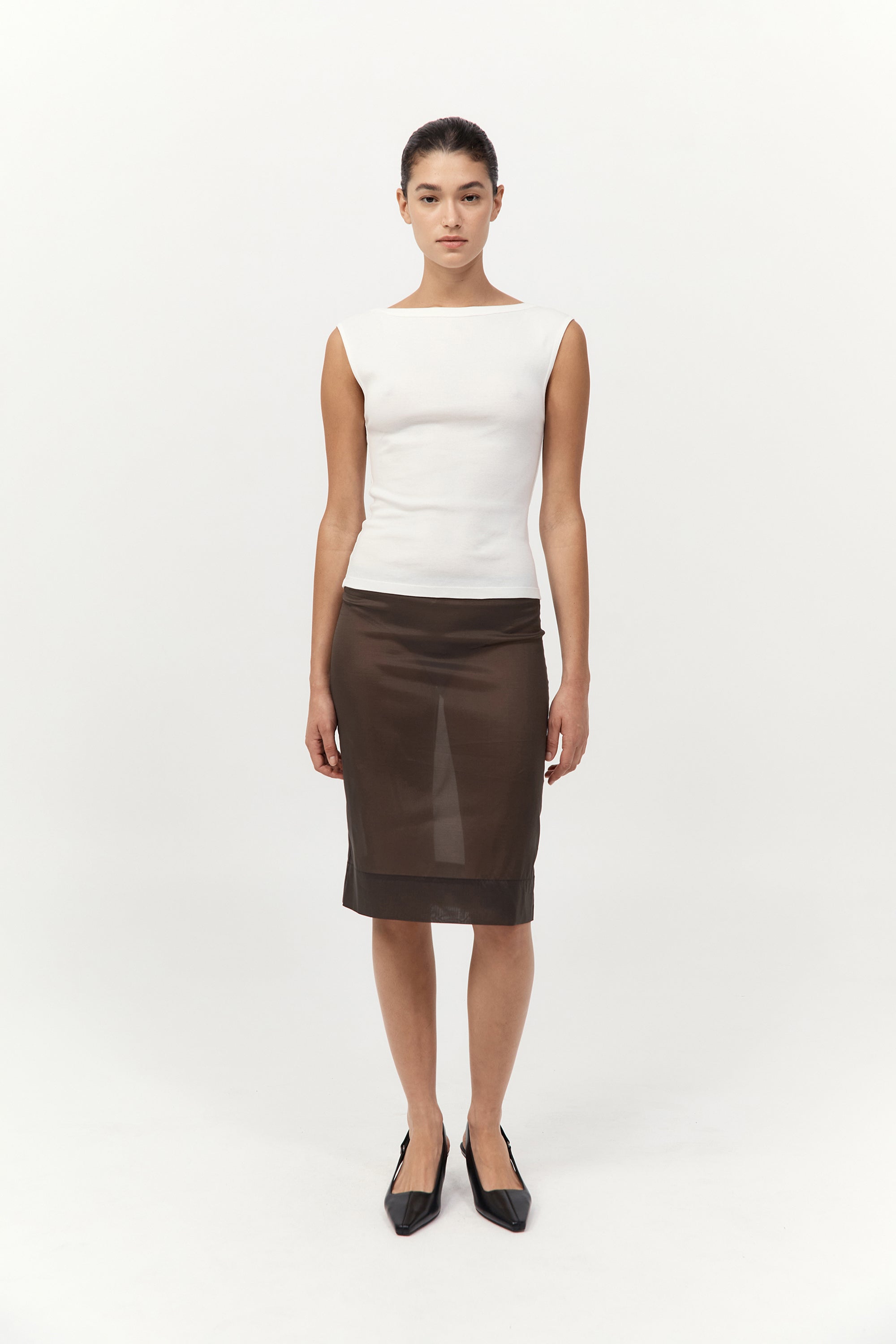 St. Agni | Transparent Skirt - Black Olive