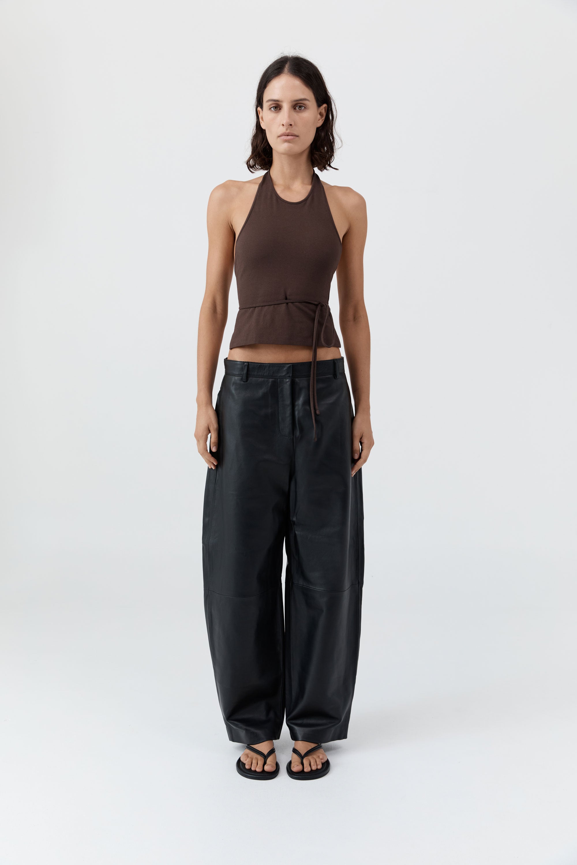St. Agni | Soft Jersey Halter Top - Liqueur