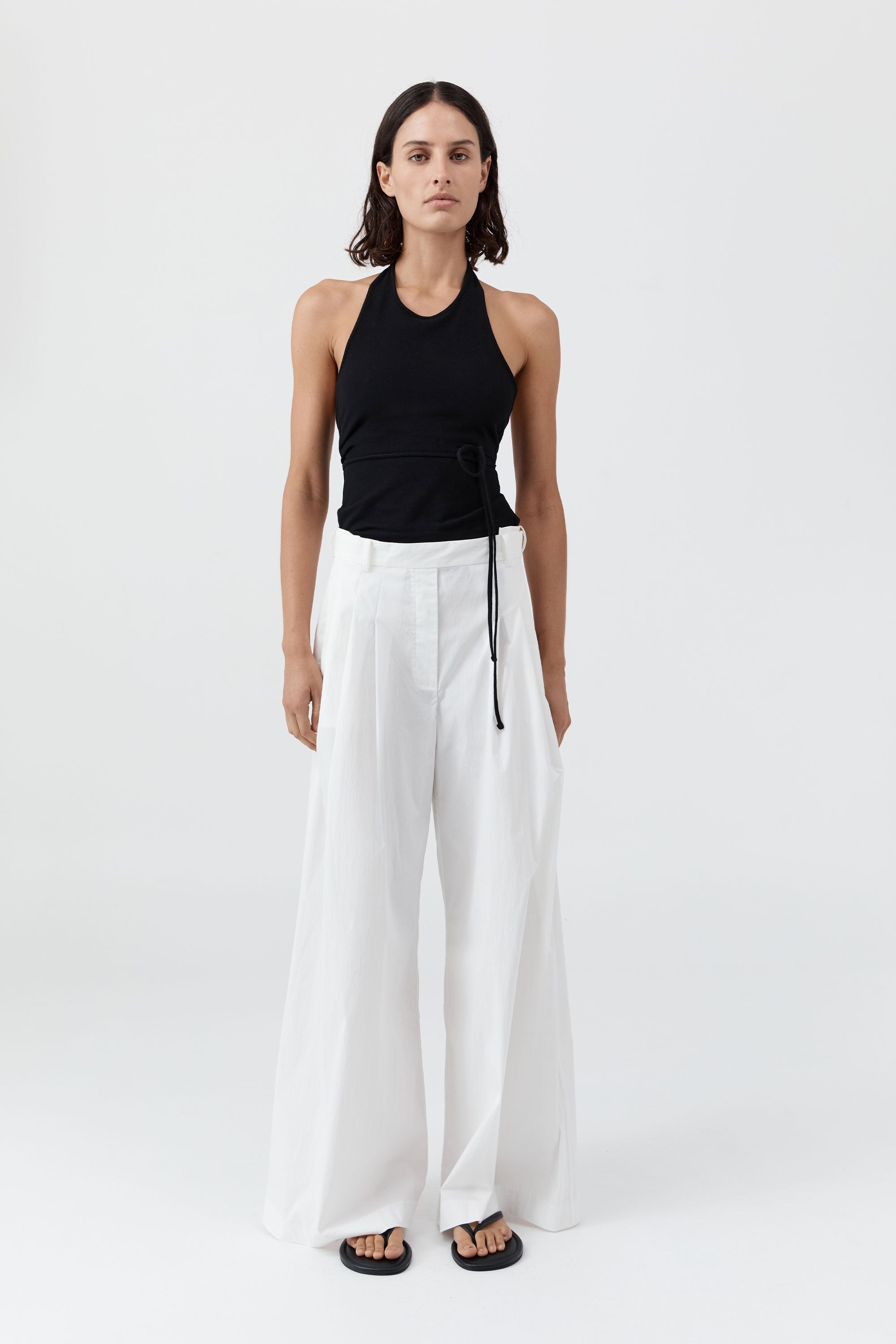 St. Agni | Soft Jersey Halter Top - Jet Black