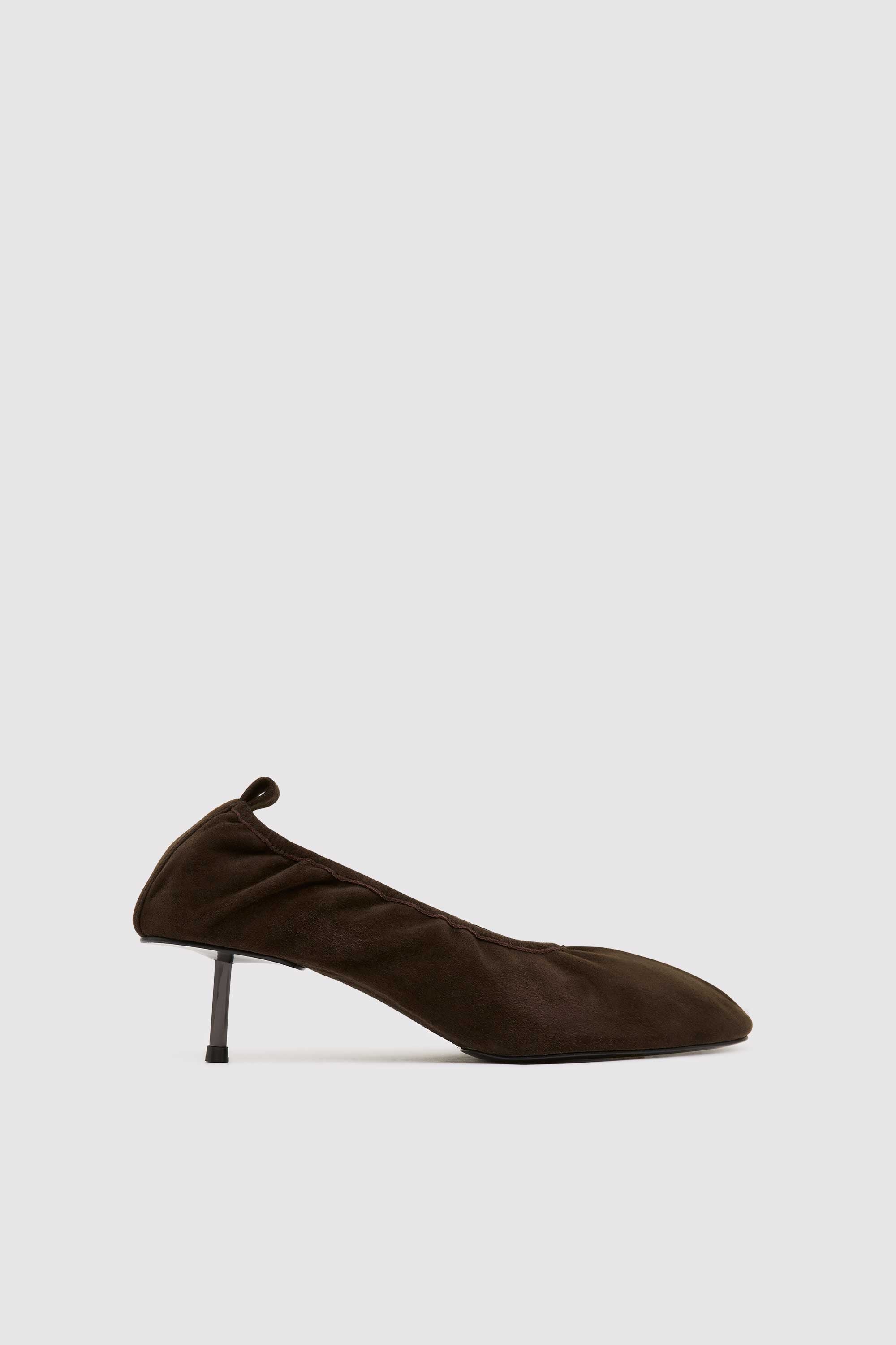 St. Agni | Suede Classic Ballet Heel - Coffee